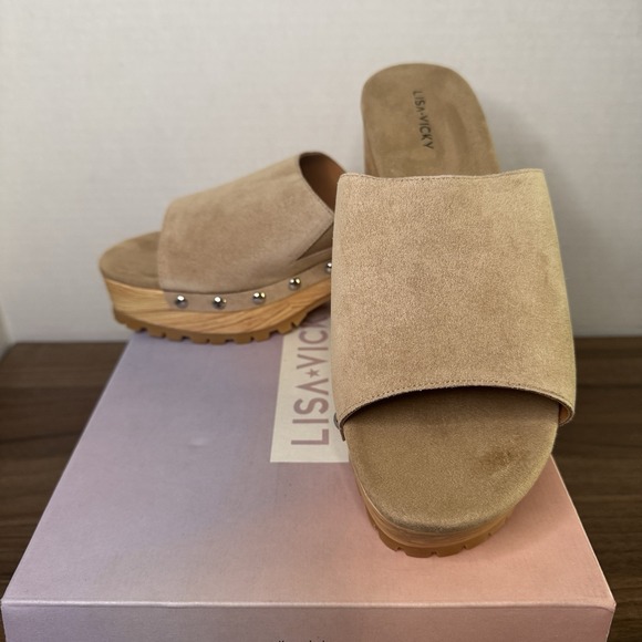 Lisa Vicky | Shoes | Lisa Vicky Victor V Platform Wood Wedge Tan Camel ...